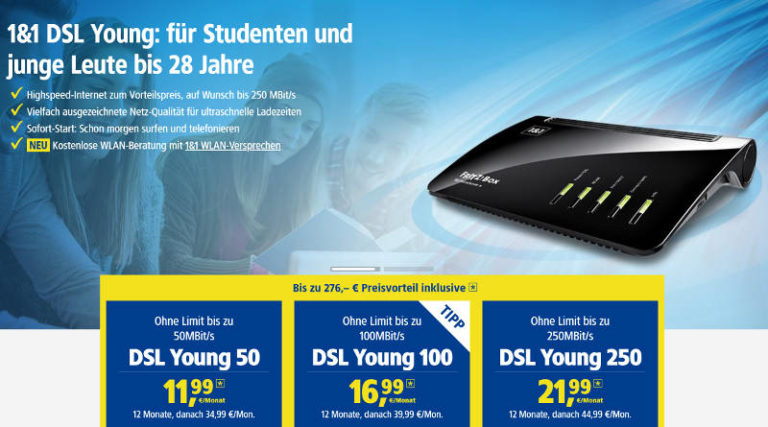1&1 DSL für Studenten – Günstiger Einstieg mit allen Möglichkeiten ...